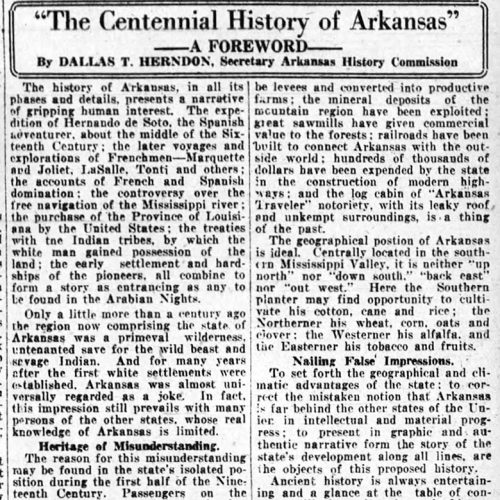 Centennial History of Arkansas - Encyclopedia of Arkansas