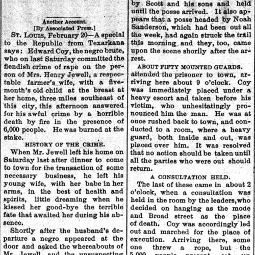 Coy, Edward (Lynching of) - Encyclopedia of Arkansas
