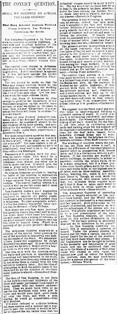 Convict Lease System Article - Encyclopedia of Arkansas