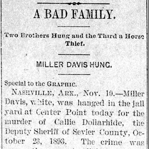 Davis, Miller (Execution of) - Encyclopedia of Arkansas