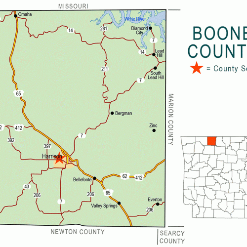 Boone County Map - Encyclopedia of Arkansas