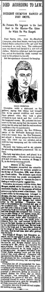 Crumpton, Boudinot Execution Story - Encyclopedia of Arkansas
