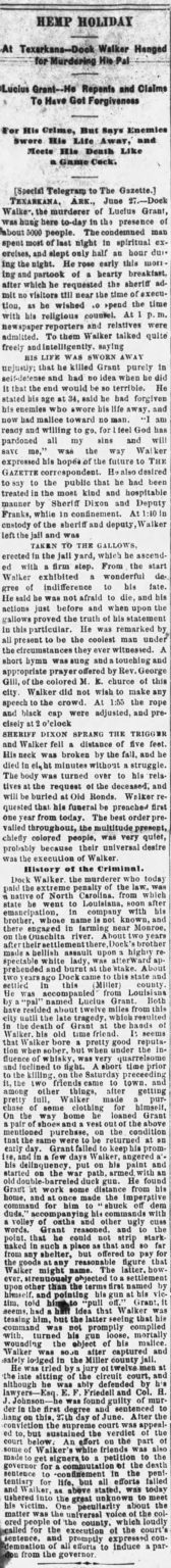 Dock Walker Execution Story - Encyclopedia of Arkansas
