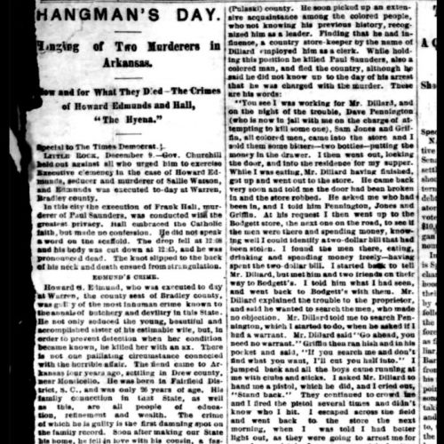 Hall, Frank (Execution of) - Encyclopedia of Arkansas
