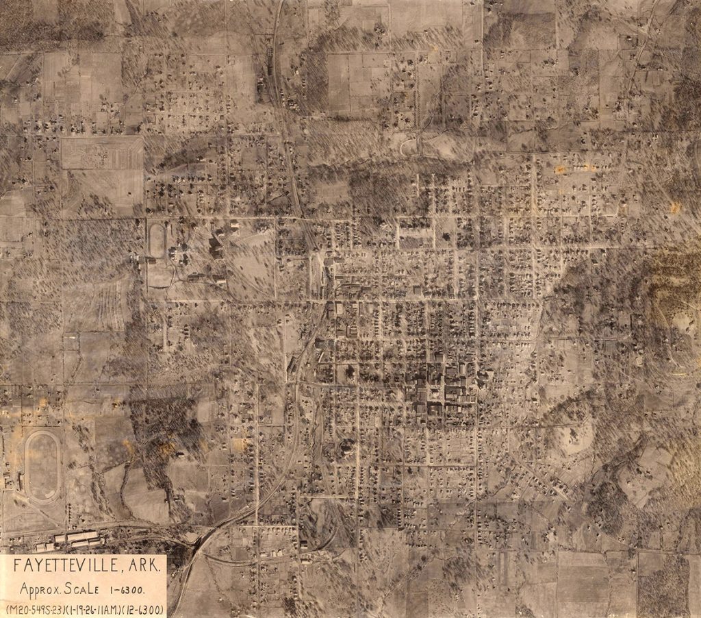 Fayetteville Aerial View - Encyclopedia of Arkansas