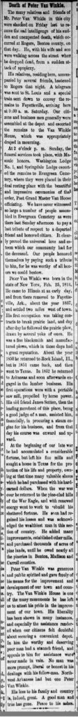 Van Winkle Death Story - Encyclopedia of Arkansas