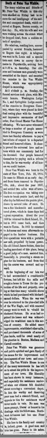 Van Winkle Death Story - Encyclopedia of Arkansas