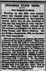 Tatum, Luke Execution Story - Encyclopedia of Arkansas