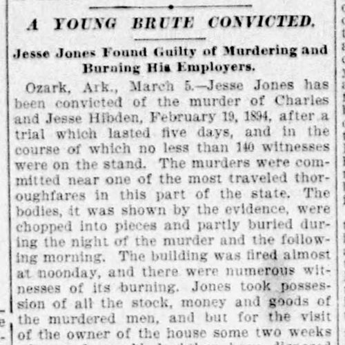 Jones, Jesse (Execution of) - Encyclopedia of Arkansas
