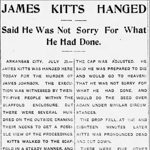 Kitts, James (Execution of) - Encyclopedia of Arkansas